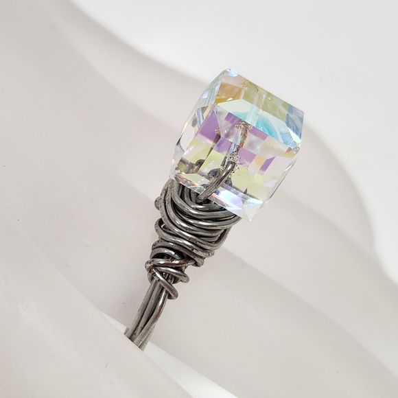 Jewelry | Austrian Crystal Cubist Artisian Made Silver Wire Twisted ...